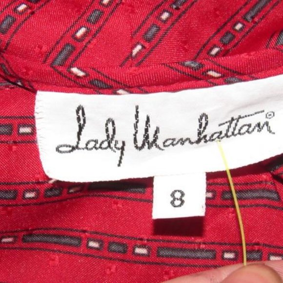 Lady Manhattan | Tops | Vintage Lady Manhattan Geometric Silky Print ...
